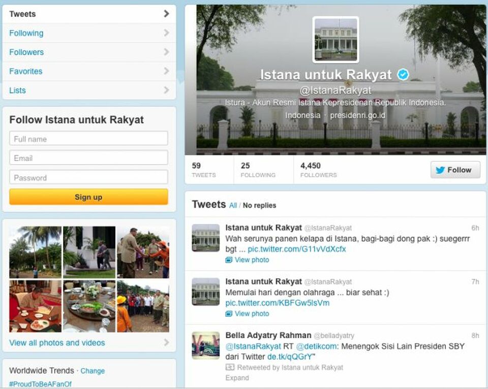 Akun Twitter @istanarakyat, Akun Resmi Istana Negara Akun Twitter @istanarakyat, Akun Resmi Istana Negara