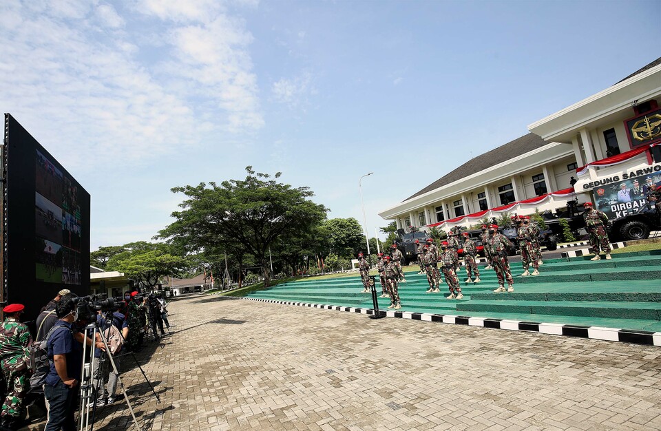 Kopassus Ikuti Upacara Hut Tni Ke 75 Secara Virtual
