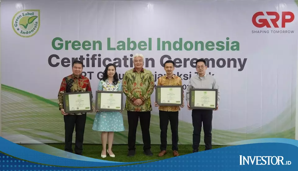 GRP Raih Sertifikat Green Label Indonesia